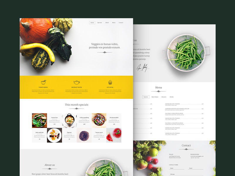 Veggie Template Freebie - Download Photoshop Resource - PSD Repo